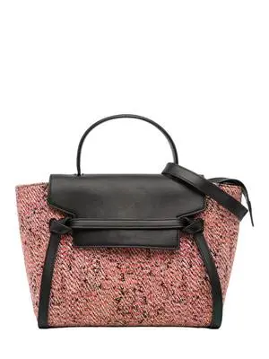 Celine Micro Tweed Belt Satchel - Pink