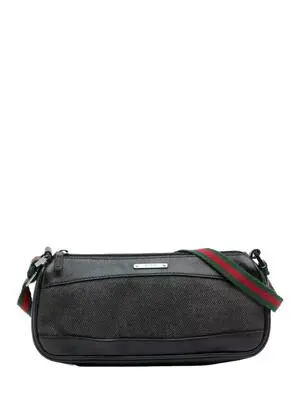 Gucci 2000-2015 Denim Web Shoulder Bag - Black