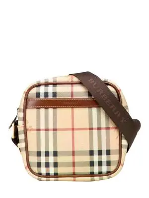 Burberry Haymarket Check Coated Canvas Crossbody Bag - Brown