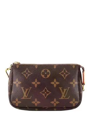 LOUIS VUITTON Pochette Accessoires Monogram Canvas Mini Clutch - Brown