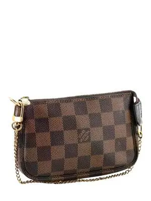 LOUIS VUITTON Pochette Accessoires Damier Mini Clutch - Brown