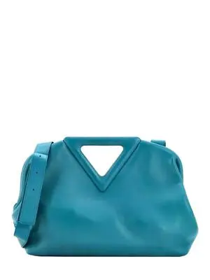 Bottega Veneta Point Leather Medium Shoulder Bag - Blue