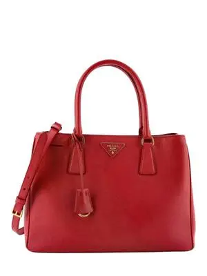 Prada Gardener's Saffiano Leather Medium Tote Bag - Red