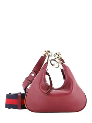 Gucci Attache Shoulder Bag Leather Crossbody - Red