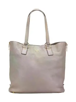Prada Vitello Daino Side Zip Shopper Tote Bag - Grey