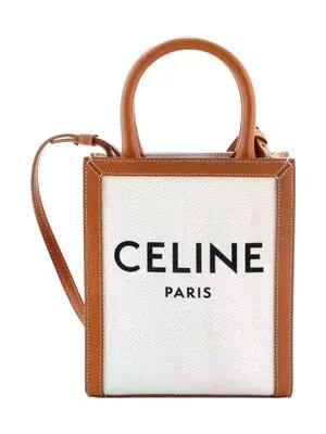 Celine Vertical Cabas Canvas Mini Tote Bag - Neutrals