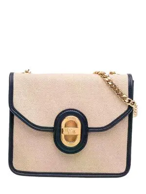 Celine Canvas Sulky Clutch With Chain - Blue