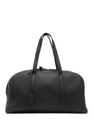 THE ROW Gio Duffle Full-grain Leather Weekend Bag - Black