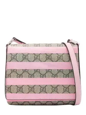 Gucci 2010s Striped Gg Canvas Shoulder Bag - Neutrals
