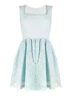 Miu Miu Floral Lace-panel Minidress - Blue