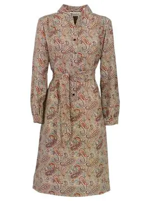 LANVIN 1970s Paisley-print Cotton Dress - Neutrals