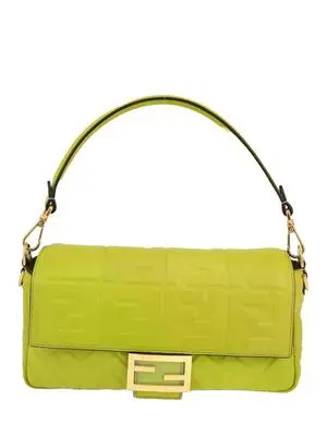 Fendi 2020 Baguette Leather Two-way Bag - Green