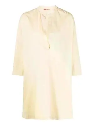 Prada 1990s Band-collar Blouse - Neutrals