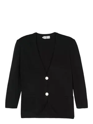 Valentino Garavani 1980s Wool Cardigan - Black