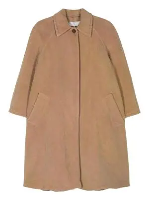 Valentino Garavani 1980s Brushed Midi Coat - Brown