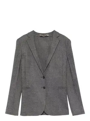 Gucci 2000s Rib-detailed Blazer - Grey