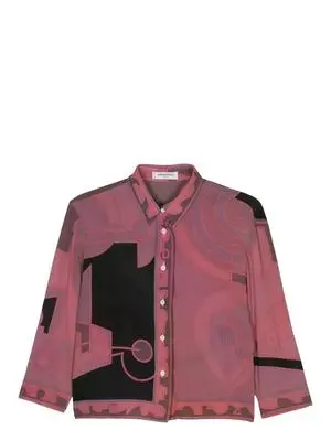 Emilio Pucci 2000s Geometric-print Silk Shirt - Purple