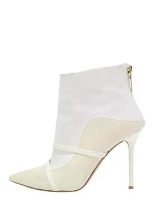 MALONE SOULIERS 105mm Madison Leather Ankle Boots - White