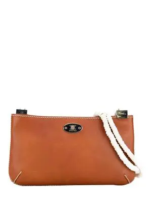 Celine Calfskin Shell Strap Shoulder Bag - Brown