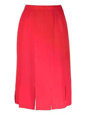 Saint Laurent 1980s Slit Detailing Straight-cut Skirt - Red