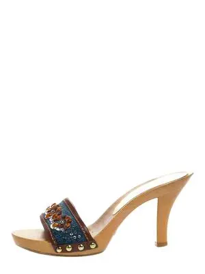 Dolce & Gabbana Bead-embellished Sandals - Blue
