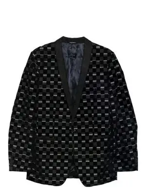 Dolce & Gabbana 2000s Checkered Blazer - Black