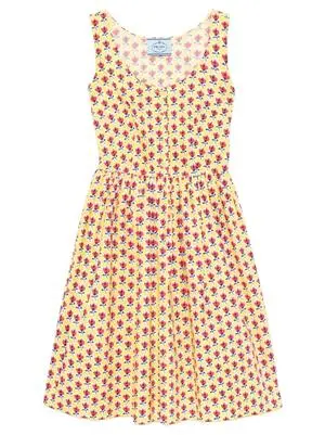 Prada Floral-print Dress - Yellow