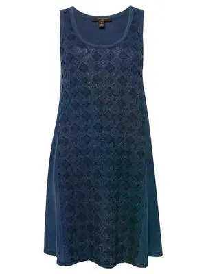 LOUIS VUITTON 1990-2000 Logo-embroidered Midi Dress - Blue