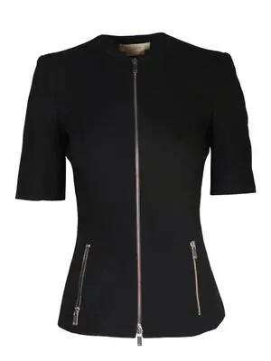 Michael Kors Zipped Short-sleeve Jacket - Black