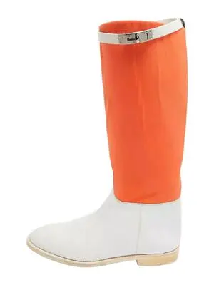 Hermès Colour-block Knee-high Boots - Orange
