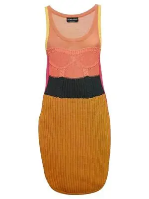 Sonia Rykiel Paris Colour-block Knit Dress - Orange