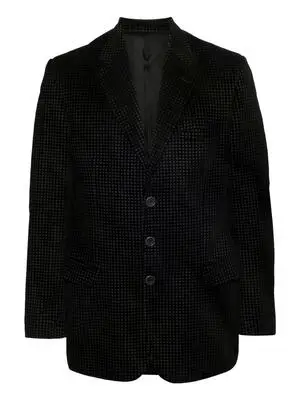 Versace 2000s Checkered Notched Lapels Blazer - Black