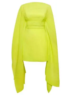 Solace London Pleated Cape Mini Dress - Green
