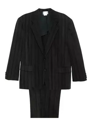Comme Des Garçons 1980s Striped Suit - Black