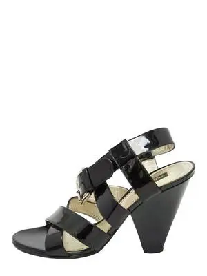Dolce & Gabbana 110mm Patent Leather Sandals - Black