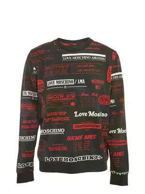 Moschino Logo-print Cotton Sweatshirt - Black