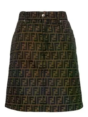 Fendi Zucca Pattern Skirt - Brown