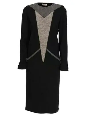 Versace 1970s Panelled Dress - Black