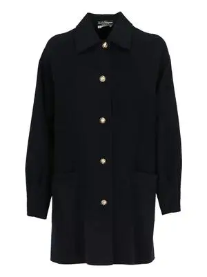 FERRAGAMO 1970s Wool Coat - Blue