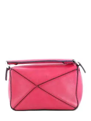 Loewe Puzzle Leather Mini Crossbody Bag - Red