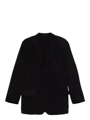 Yohji Yamamoto 1990s Buttoned Wool Jacket - Purple