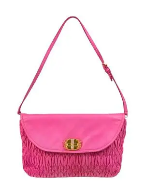 Miu Miu 2010s Ruched-leather Shoulder Bag - Pink