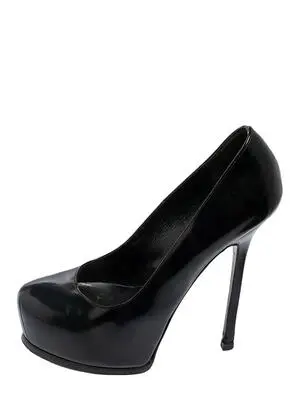 Saint Laurent Leather Heeled Pumps - Black