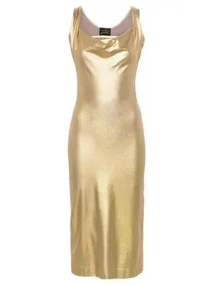 VIVIENNE WESTWOOD 2013s Metallic-sheen Midi Dress - Gold
