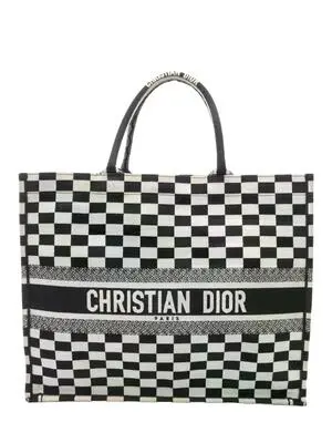 Dior Pre-owned 2000s Checkered Tote Bag - Black