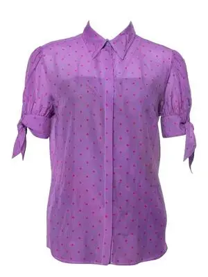 Just Cavalli Cotton-blend Polka Dot Blouse - Purple