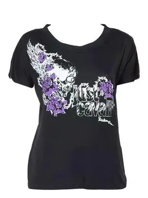 Just Cavalli Skull Roses T-shirt - Black