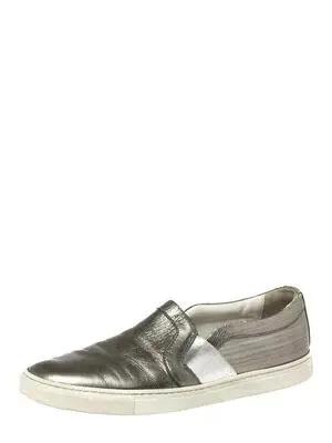 LANVIN Leather Slip-on Sneakers - Grey
