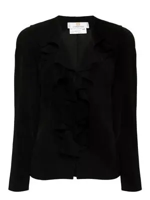 Givenchy 1990s Single-breasted Ruffled Jacket - Black