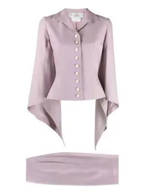 Givenchy 1990-2000 Draped Skirt Suit - Purple